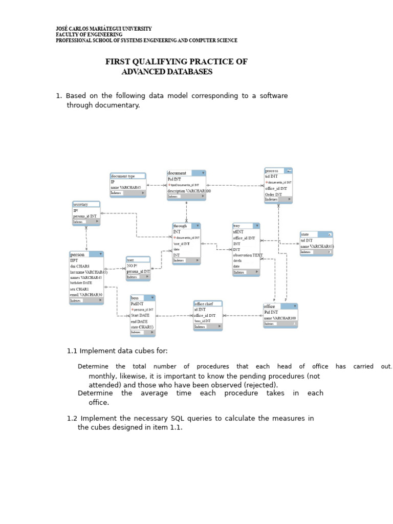 First Qualified Practice Advanced Databases | PDF | Databases | Sql