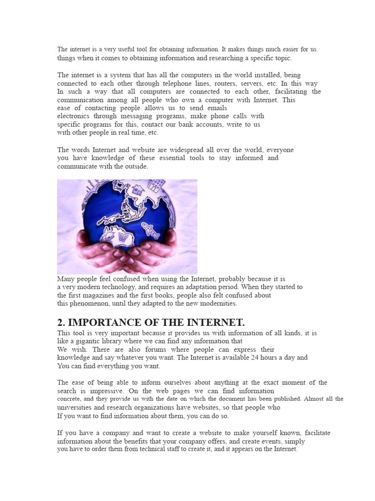 The Importance of The Internet | PDF | Internet | Websites