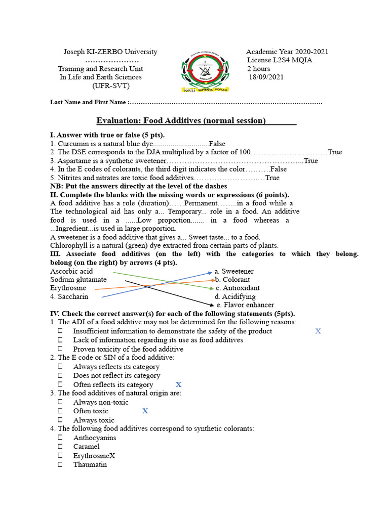 Corrected Assignment On Food Additives | PDF | Sugar Substitute | Taste