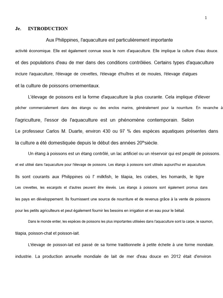 Aquaculture de Poisson Lait aux Philippines | PDF | Aquaculture ...