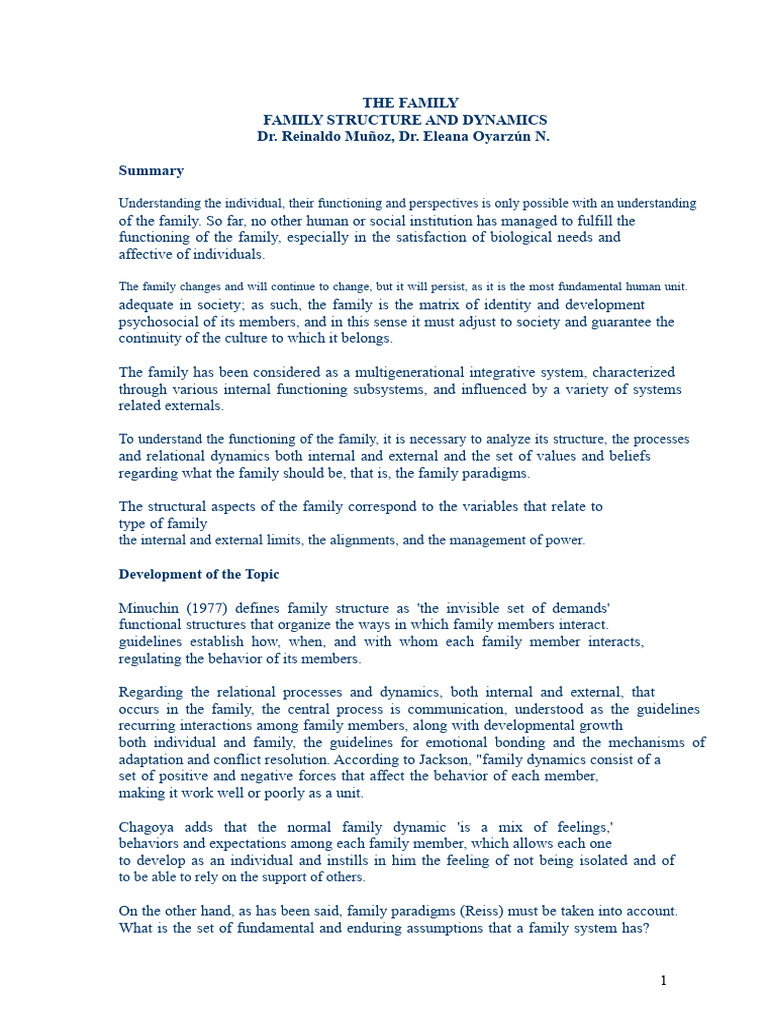 Family Structure and Dynamics Explained | PDF | Family | Communication