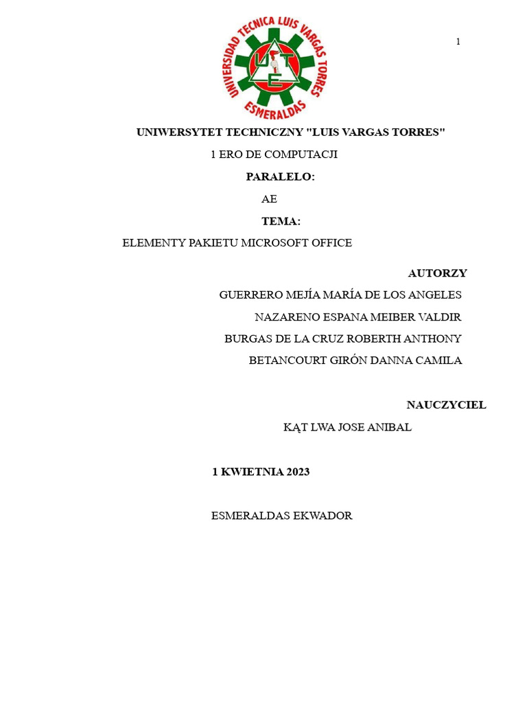 Elementy Pakietu Microsoft Office | PDF