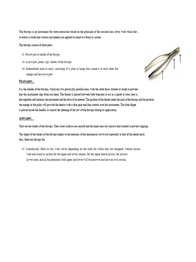 Tooth Extraction Forceps Overview | PDF | Dental Anatomy | Tooth