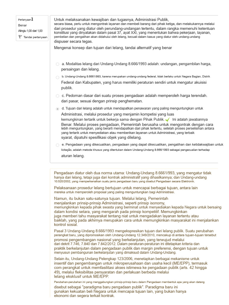 Evaluasi Latihan 1-Manajemen Dan Pengawasan Kontrak-EnAP | PDF