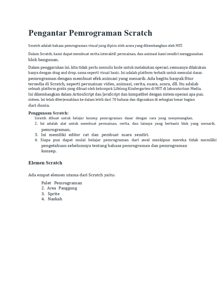 Pengenalan Pemrograman Scratch | PDF