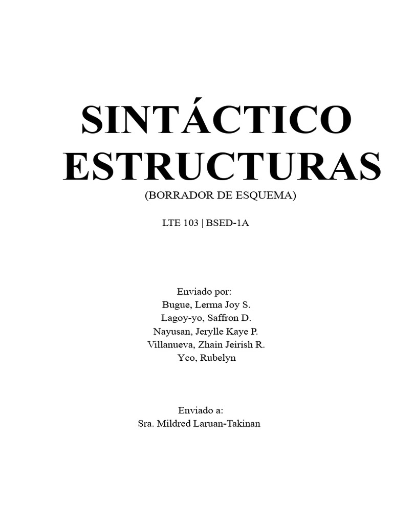Estructuras Sintácticas | PDF | Oración (Lingüística) | Adverbio