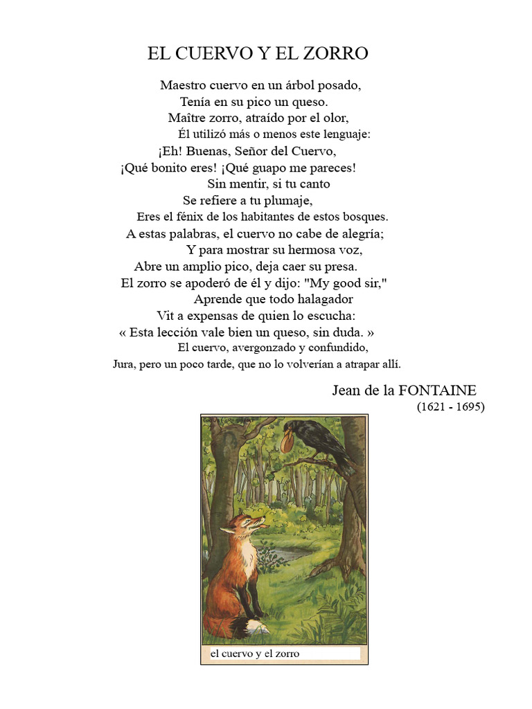El Cuervo y El Zorro - Fontaine | PDF