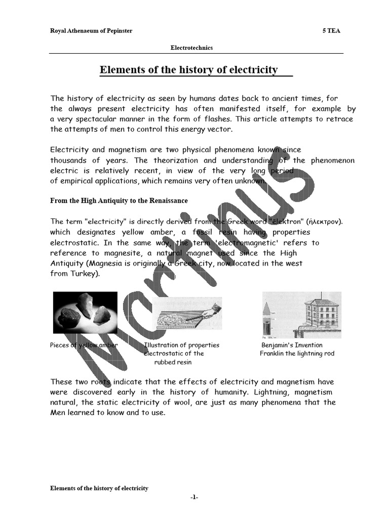 History of Electricity | PDF | Electricity | Electromagnetism