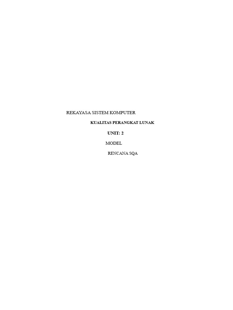 Rencana Sqa Template | PDF