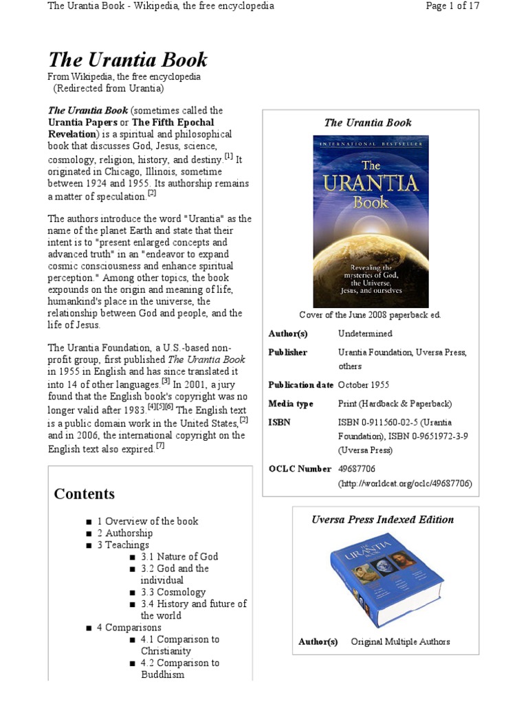 The Urantia Book - Wikipedia, The Free Encyclopedia | PDF | God | Science