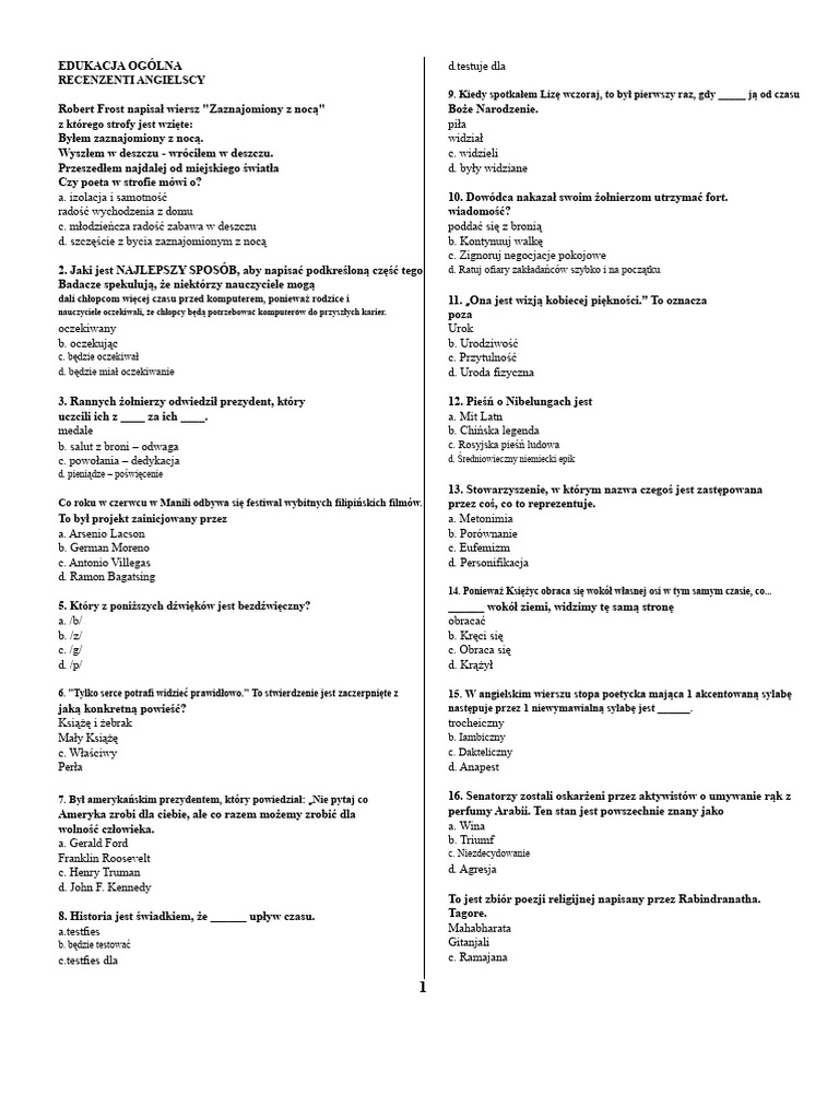 LET-GEN-ED-Wszystkie Przedmioty | PDF