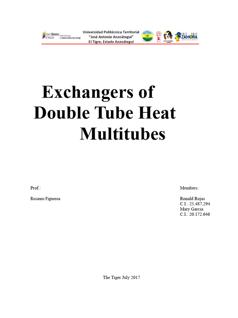 Double Tube Heat Exchanger Overview | PDF | Heat Exchanger | Heat Transfer