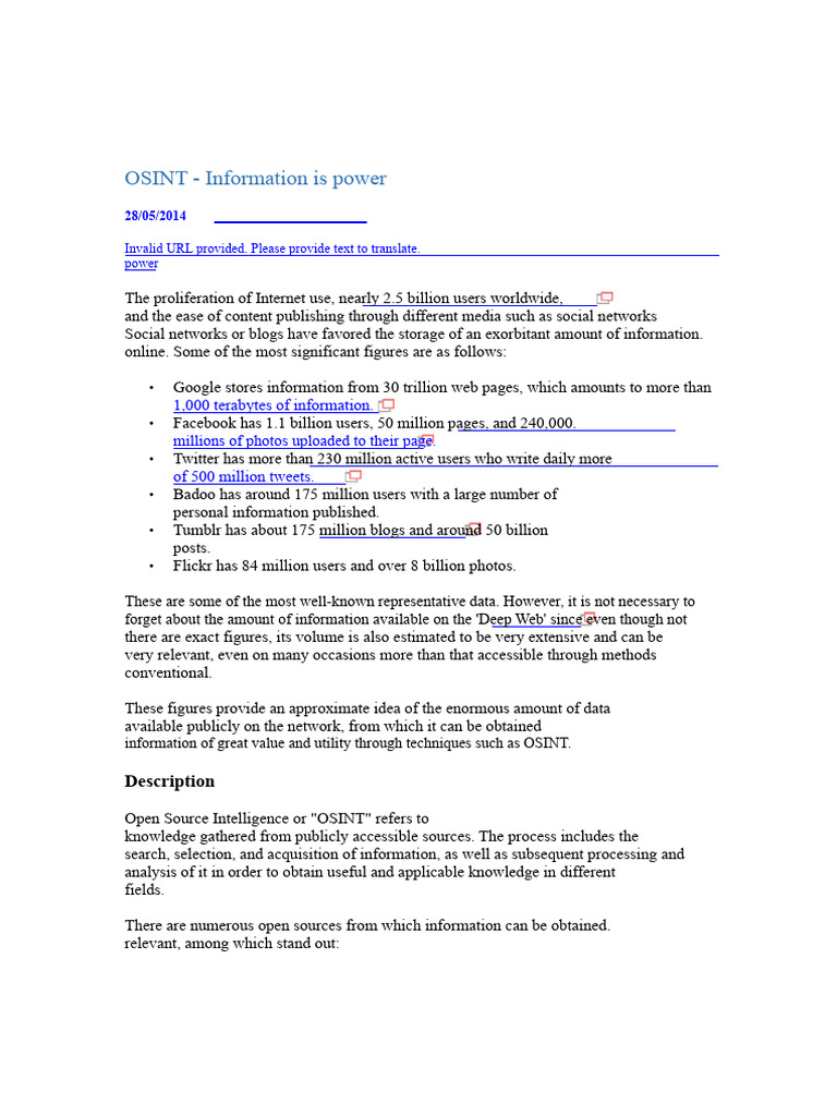 OSINT | PDF | Computing | Cyberspace