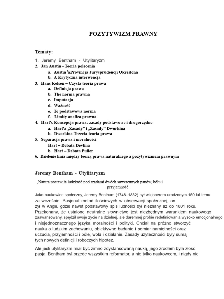 Pozytywizm Prawny | PDF