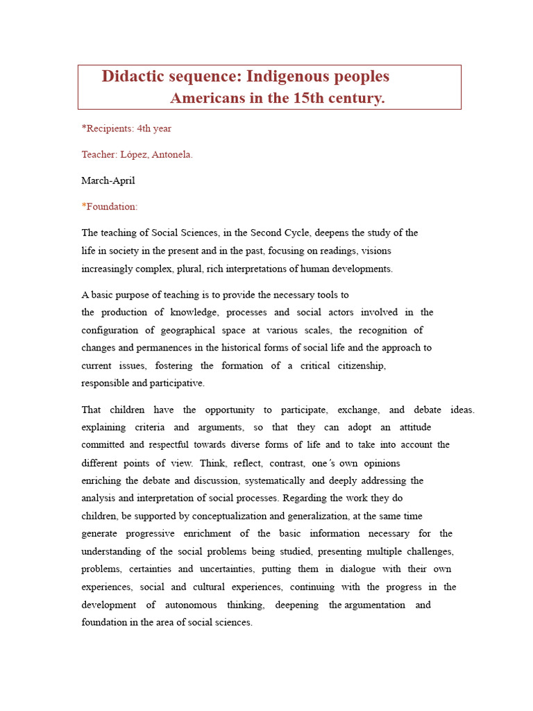 Sequence 2021-4 The Indigenous Peoples of America | PDF | Civilization ...