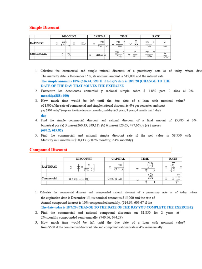 03.2 - Update Exercises | PDF | Discounting | Interest