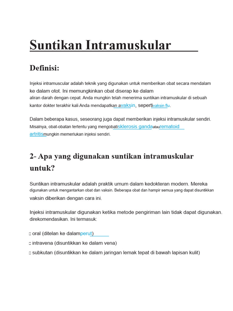 Injeksi Intramuskular | PDF