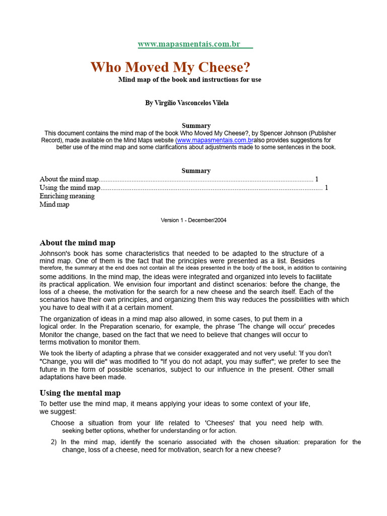 Who Moved My Cheese | PDF | Mind | Semantics