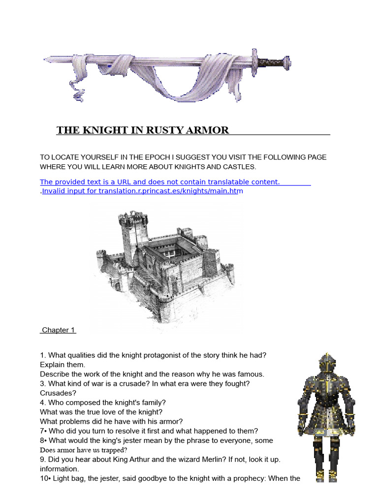 Activities For The Knight in Rusty Armor | PDF | Narration