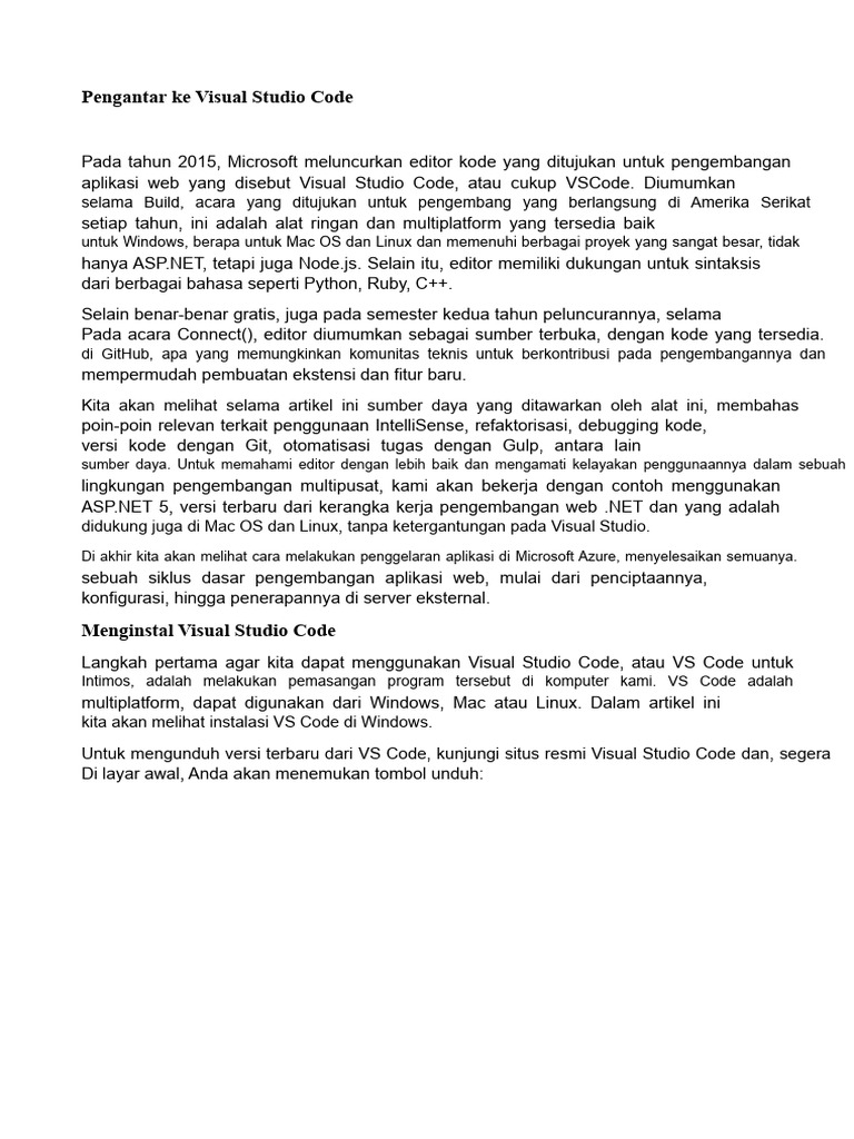 Pengantar Ke Visual Studio Code | PDF