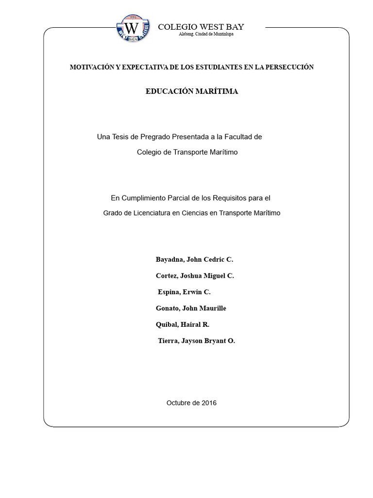 Motivación y Expectativa de Los Estudiantes en La Búsqueda de Una ...