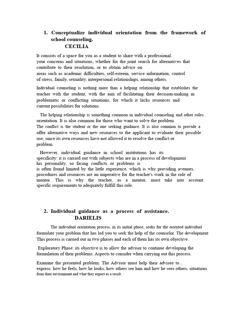 Conceptualize Individual Guidance From The Framework of School Guidance ...