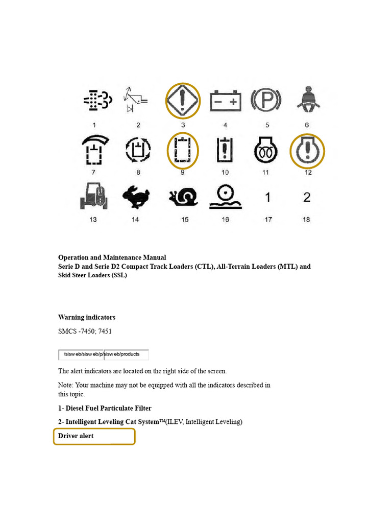 Alert Indicators Cat 236D MPW 00553 Melgar | PDF | Mechanical ...