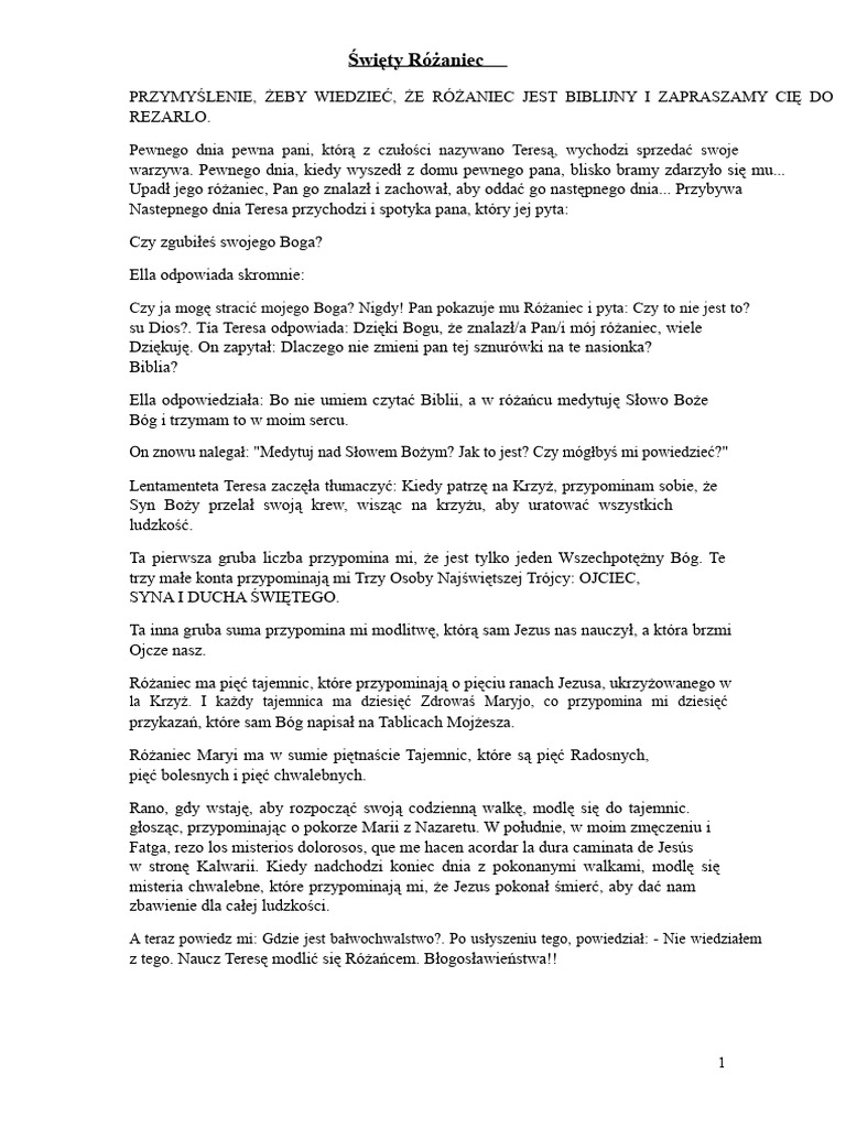 EL SANTO ROSARIO Krok Po Kroku | PDF