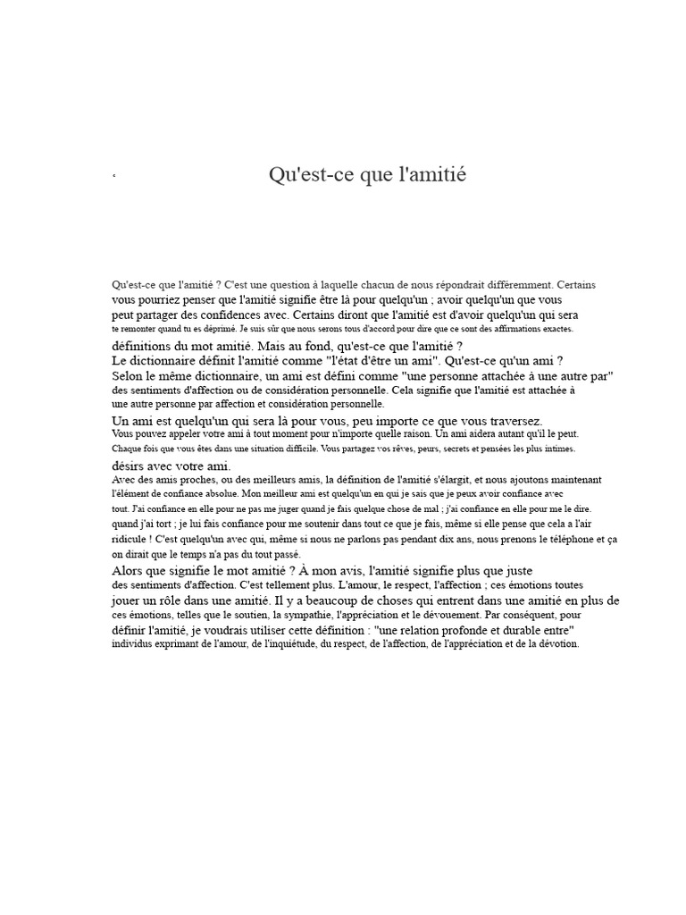 WWW - Referat.ro - Qu'est-Ce Que L'amitié | PDF | Relation amicale | Amour