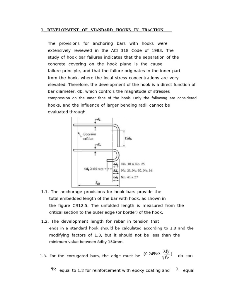 Standard Hooks Development in Traction | PDF | Mechanical Engineering ...