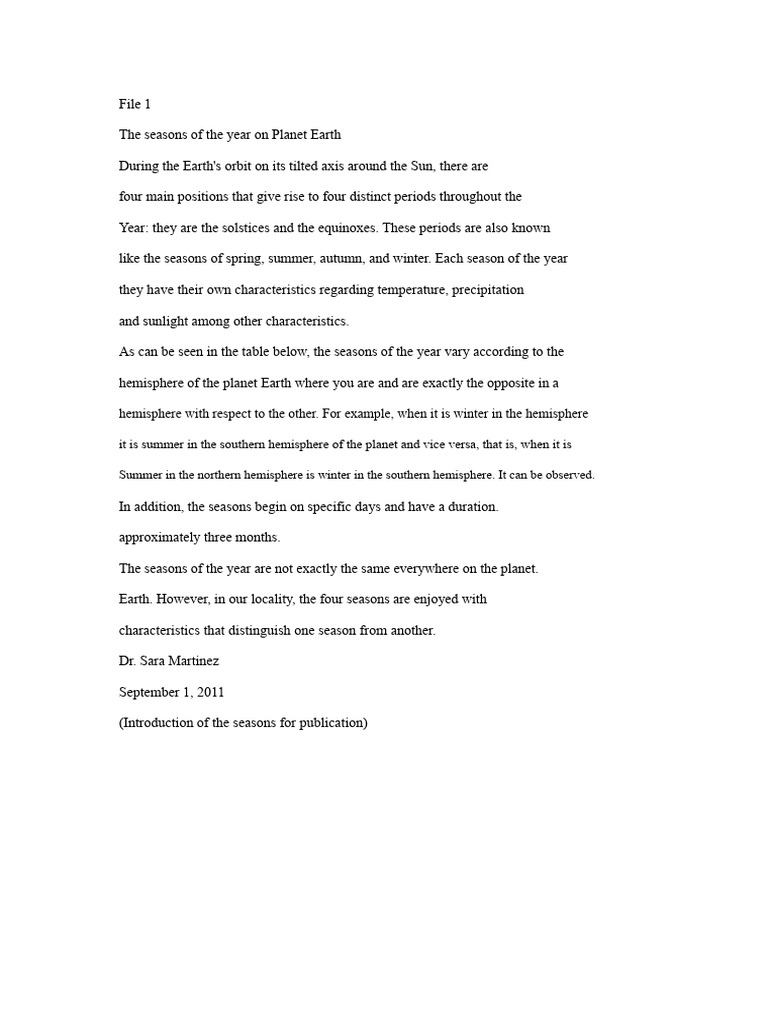 The Seasons of Venezuela | PDF
