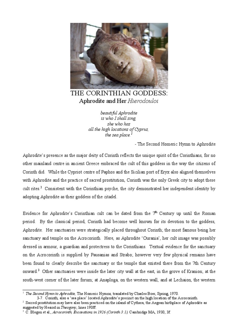 The Corinthian Goddess | PDF | Aphrodite | Ancient Corinth