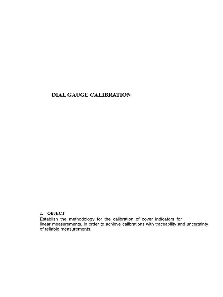 Dial Gauge Calibration Procedure Guide | PDF | Calibration | Metrology