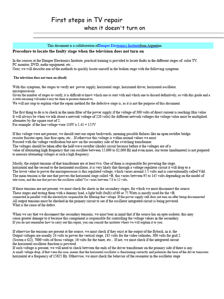 4 Television by Stages | PDF | Vacuum Tube | Power Supply