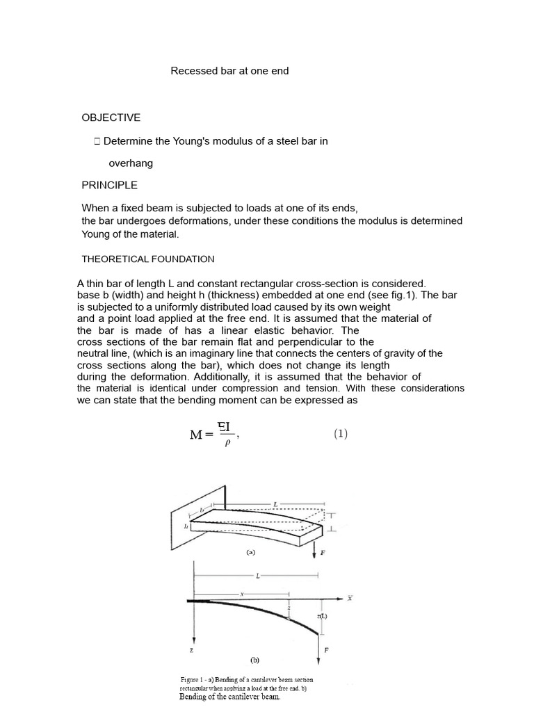 Recessed Bar | PDF | Bending | Young's Modulus