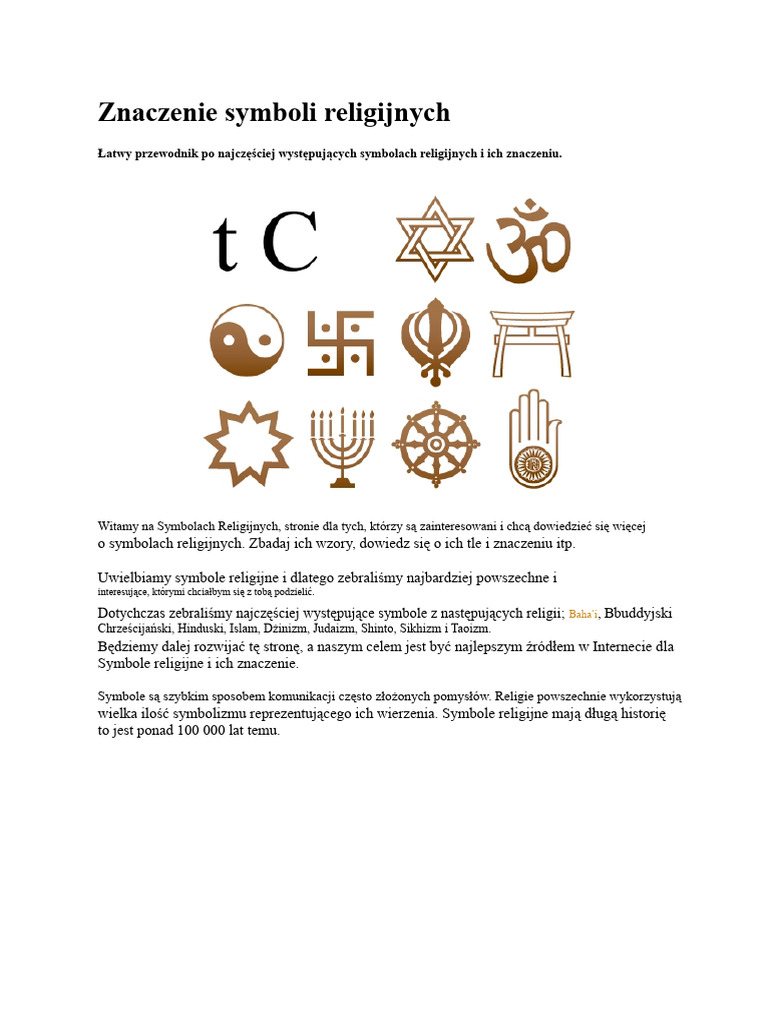 Znaczenie Symboli Religijnych | PDF