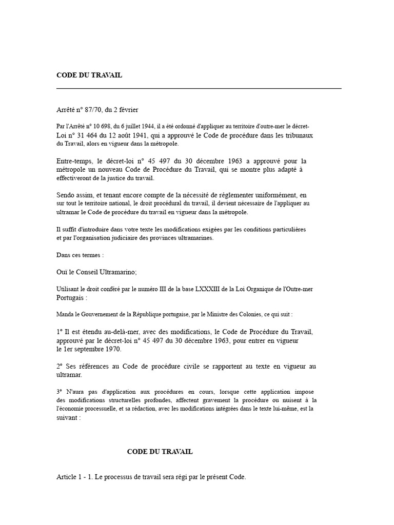 Code Du Travail | PDF | Compétence | Justice