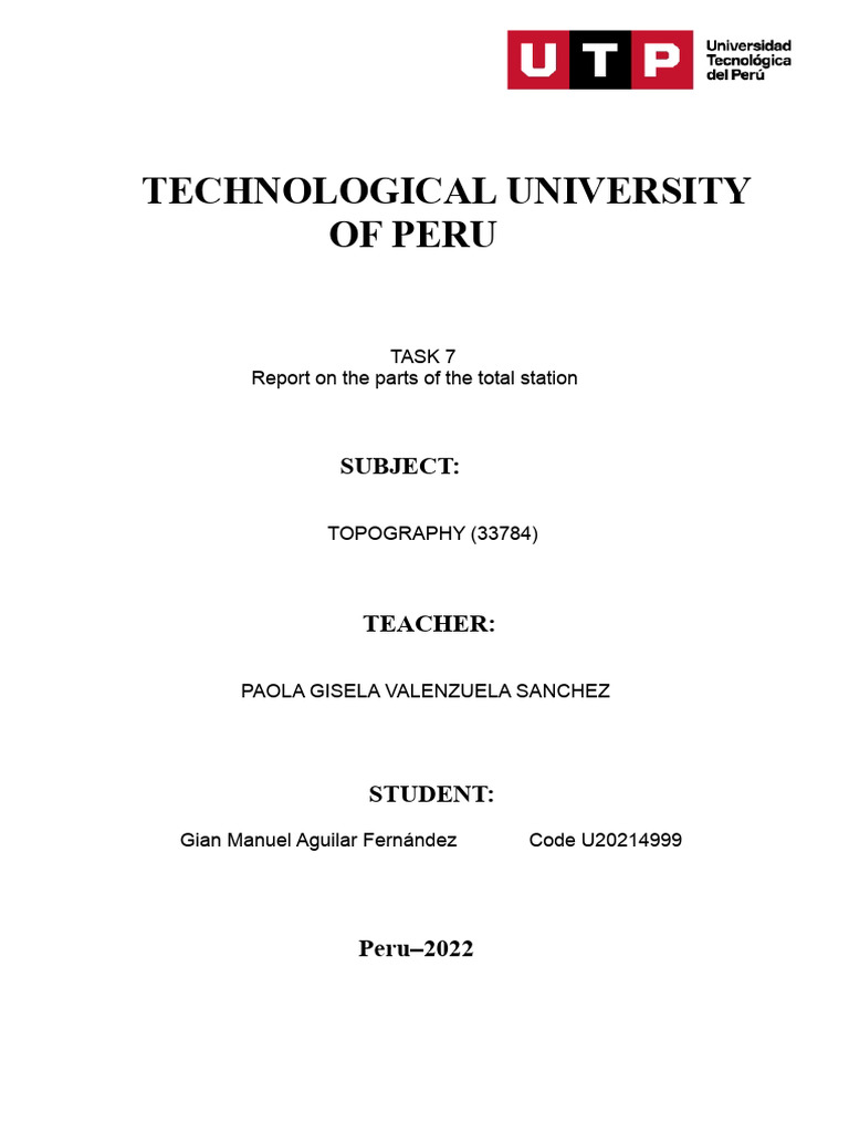 Total Station Components in Topography | PDF | Surveying | Tripod ...