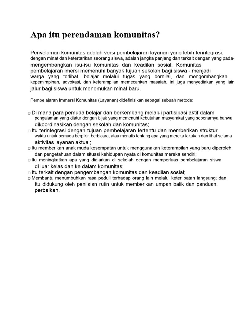 Panduan Perendaman Komunitas Siswa | PDF
