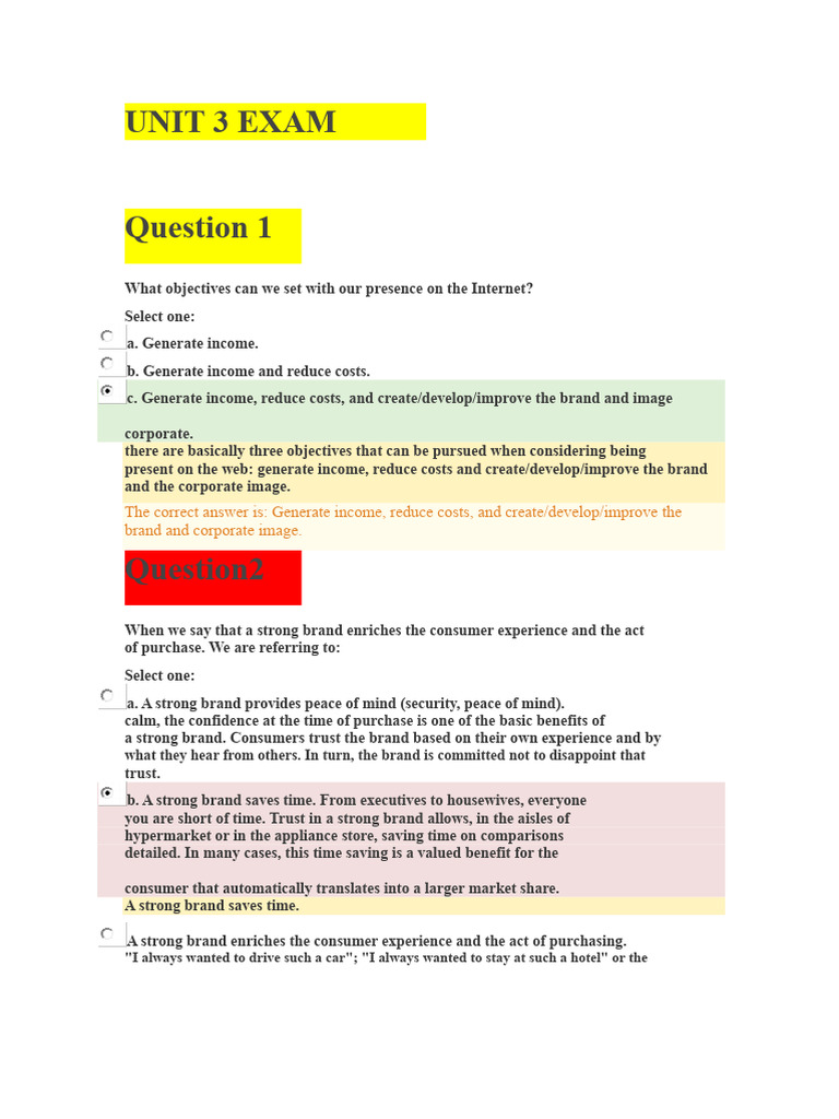 Unit 3 Exam | PDF | Brand | Market Segmentation