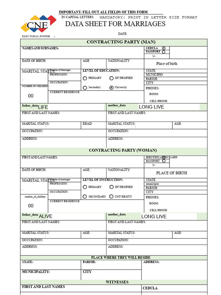 Cne PDF | PDF | Identity Document | Marriage