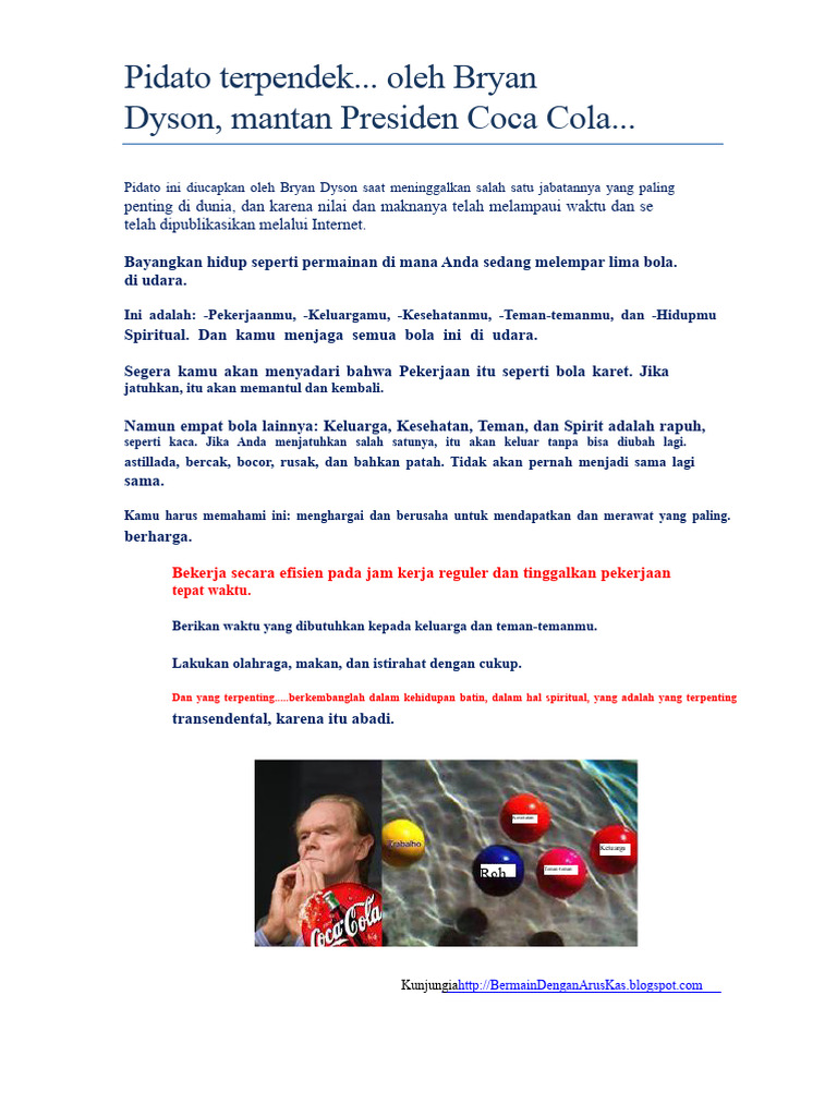Pidato Inspiratif Bryan Dyson | PDF