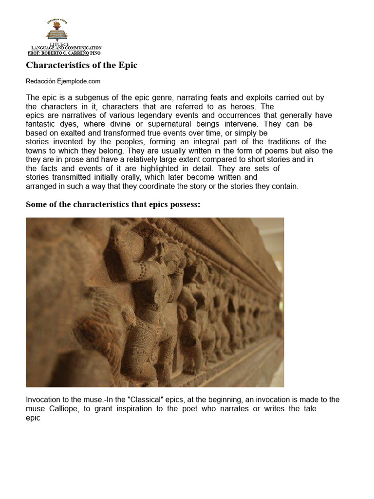 Characteristics of The Epic | PDF | Epic Poetry | Hero