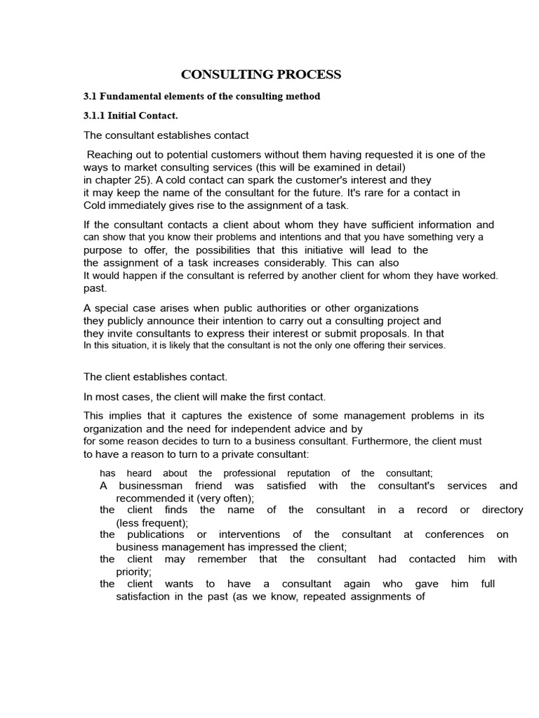 Consulting Process | PDF | Consultant | Evaluation