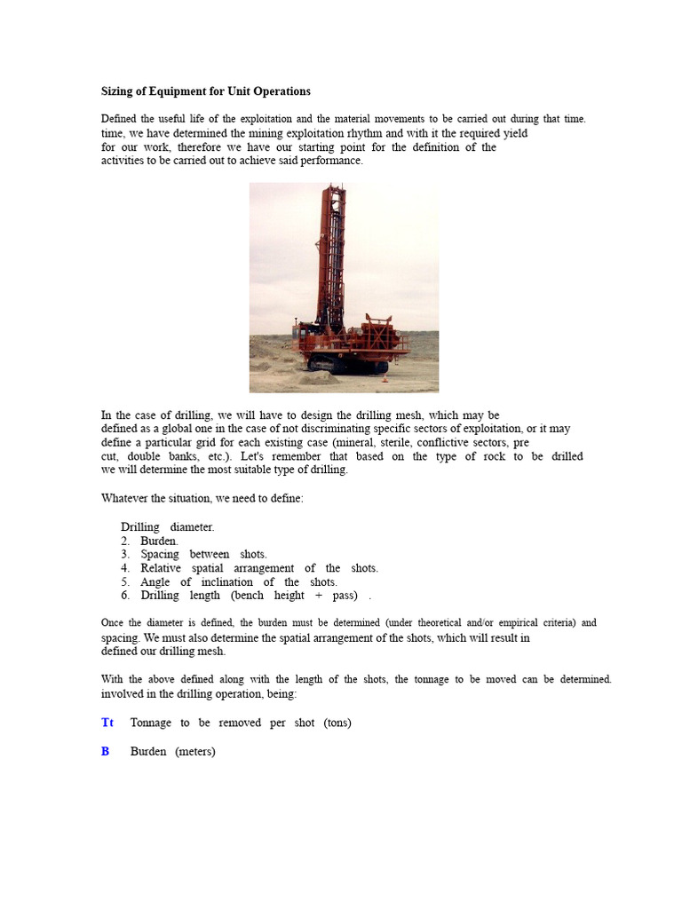 Sizing of Equipment For Unit Operations | PDF | Drilling | Mining