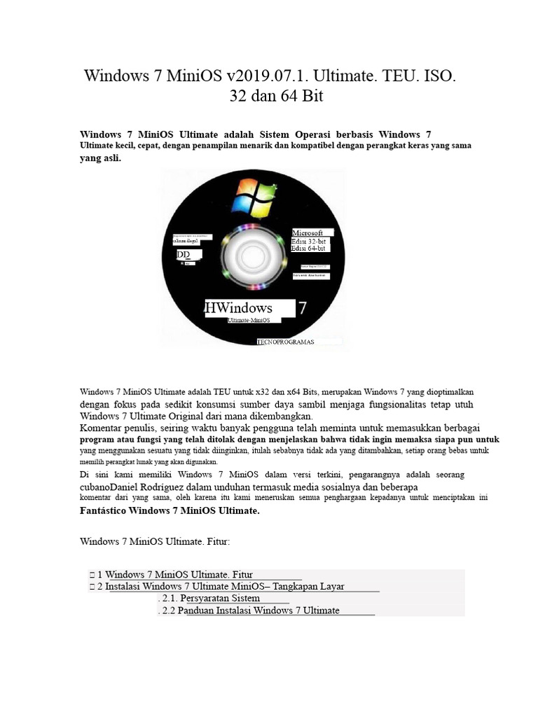 Windows 7 MiniOS | PDF
