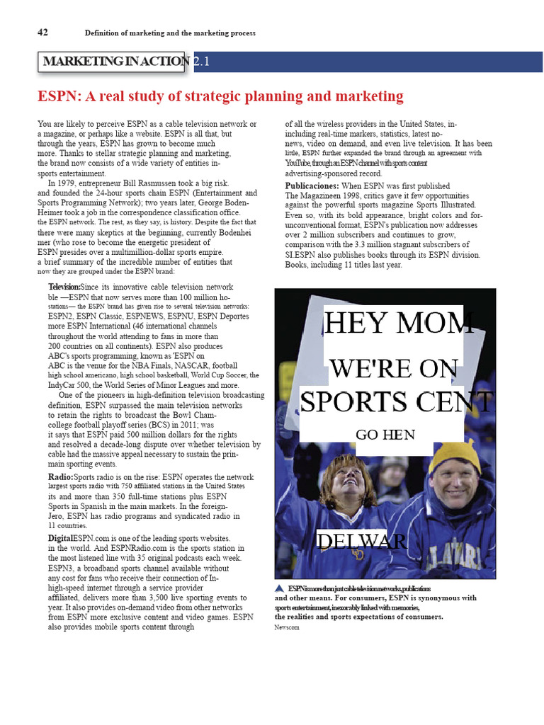 Marketing in Action. ESPN | PDF | Brand | Marketing