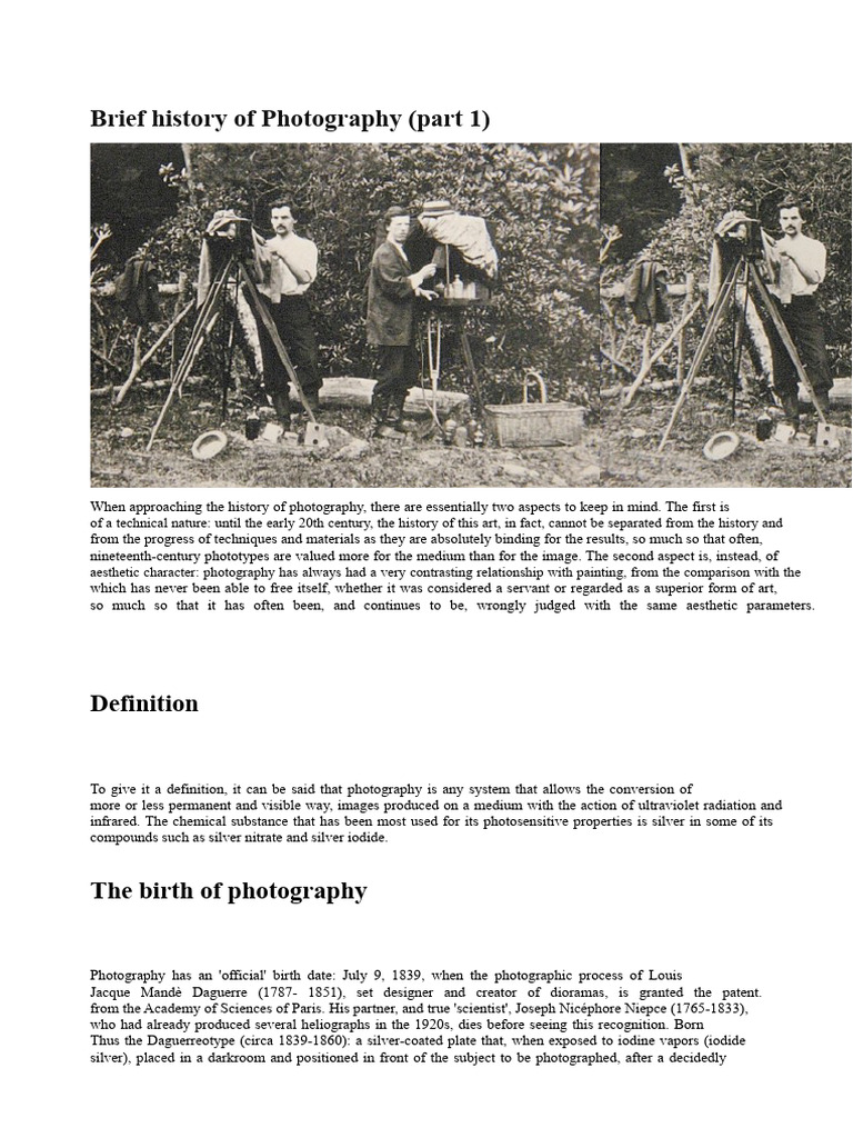 History of Photography: Key Developments | PDF | Imaging