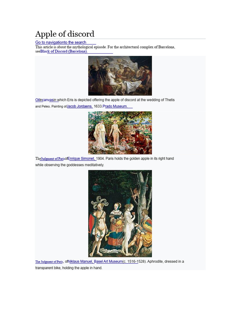 Apple of Discord | PDF | Zeus | Greek Deities