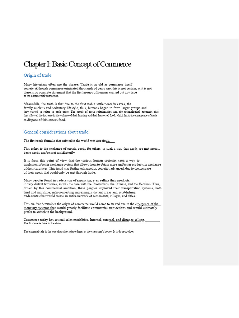 Chapter I - Basic Concept of Commerce | PDF | Money | Currency